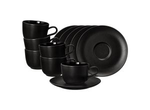 4262487294167 - Kaffeetassen mit Untertassen Liberty Velvet Black 260 ml 6er Set