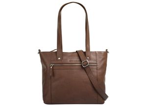 4022581333618 - Shopper BETTY BARCLAY Damen Gr B H T 32cm x 27cm x 6cm onesize braun (cognac) Leder leicht glänzend unifarben Taschen echt Leder