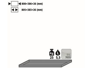 4250101139994 - Wannenboden Standard für asecos Chemikalienschränke Stahlblech lichtgrau B 808 x T 386 x H 50 mm 85 l bis 25 kg