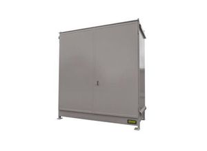 4052462060340 - Regalcontainer BAUER CEN 29-2 IBC Stahl Doppelflügeltor B 3175 x T 1500 x H 3465 mm grau