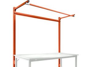 4045916132021 - Aufbauportal m Ausleger Grundtisch STANDARD Arbeitstisch Werkbank UNIVERSAL PROFI 1750 mm rotorange