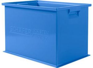 4052939499451 - Stapelkasten SSI Schäfer 14 6-2Z Volumen 33 l bis 30 kg mit Griffmulde L 465 x B 314 x H 298 mm Polypropylen blau