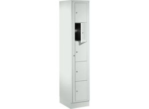 4250618203805 - Verteilerschrank mit Zentraltür Abteilbreite innen 350 mm Breite 350 mm 5 Fächer lichtgrau