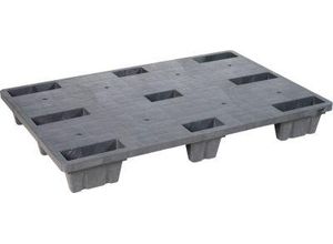 4250690702289 - Kunststoff-Mehrweg-Stapelpalette KIGAnesto® 8 kg geschlossenes Deck bis 3500 kg stapelbar 100% Recyclingmaterial ohne Rand anthrazit