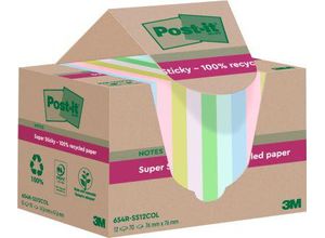 4064035060862 - Post-it® Haftnotizen Super Sticky Recycling Notes RSS12COL B 76 x T 76 mm PEFC®-Papier farbig 12 Blöcke 70 Blatt Block
