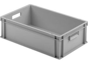 4026698003587 - Ringoplast Kunststoffkasten Serie Unista L175 Durchfassgriffe glatter Boden L 600 x B 400 x H 175 mm grau