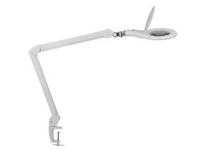 4002390076289 - LED Lupenleuchte MAULmakro 3-Dioptrien-Linse 8 W 580 lm 6500 K Arm um 360° dreh-& neigbar höhenverstellbar Klemmfuß weiß