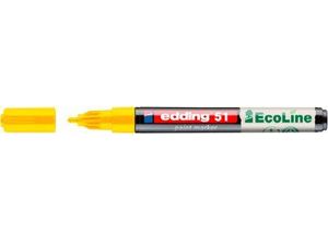 4057305072580 - Lackmarker 51 EcoLine Schreibfarbe Gelb Rundspitze Strichstärke 1-2 mm mit Kappe wasserbasiert nachfüllbar 10 Stück