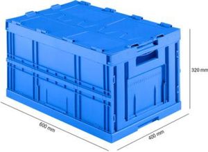 4052939595412 - Faltkasten im EURO-Maß FK E-D-6320-2 mit Deckel 64 l blau