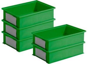 4250510884379 - Sparset Stapelboxen Serie 14 6-2-H PP-Kunststoff Inhalt 12 Liter grün 5 Stück