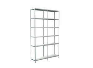 4004514122445 - Steckregal Stecksystem Grund- und Anbauregal Regale Metall weiß 2300x1400x350 mm 12 Böden Gr B H T 140 cm x 230 cm x 35 cm weiß Werkstatt-Regale