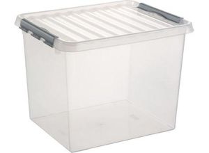 8711112799004 - helit the q-line Aufbewahrungsbox mit Deckel transparent Lebensmittelechte stapelbare Kunststoffbox mit Klickverschluss 1 Box 52 Liter