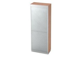 4032062111826 - Rollladenschrank 5 OH B 800 x T 420 mm Nussbaum-Dekor silber