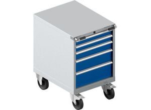 4051273659477 - Select Schubladenschrank mit Rollen WSK 36-27 5 Schübe bis 75 kg B 717 x T 572 x H 920 mm weißaluminium enzianblau