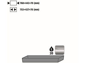 4250101142352 - Bodenauffangwanne Stawa-R für asecos Sicherheitsschränke der UB90 Serie Edelstahl 14301 B 768 x T 442 x H 90 mm 22 l