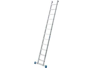 4009199134707 - Anlegeleiter Krause TRBS 2121-2 Arbeitshöhe 4100 mm 12 rutschfeste Profilstufen mit T 80 mm Fußstopfen Quertrav Alu