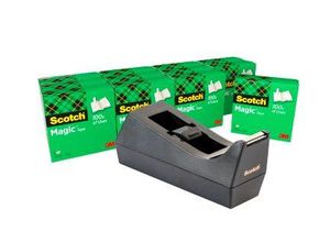 3134375259101 - Sparset Tischabroller Scotch® + 12 Rollen Klebeband Scotch® Magic™ Tape für Rollen bis B 19 mm