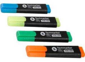 4251898801064 - Textmarker S mit Keilspitze lichtbeständig schnell trocknend farbsortiert 4 Stück