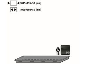 4250101109003 - Einlegewanne für asecos Sicherheitsschränke der Q30 Q90 und S90 Serie Polyethylen schwarz B 1043 x T 435 x H 50 mm 18 l