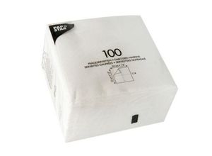 4002911847756 - Servietten Papstar 1-lagig 330 x 330 mm mit ¼-Falz Papier in Stoffoptik 1200 Stück weiß