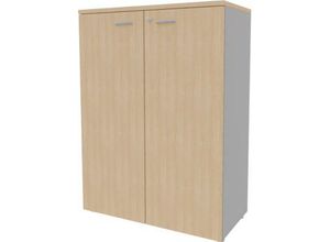 8029466027835 - Schrank ARLON OFFICE 3 Ordnerhöhen abschließbar B 900 x T 450 x H 1232 mm Eiche-Dekor alu