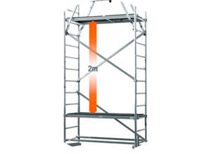 4009199710147 - Arbeitsgerüst 2 Aufstockung MONTO® ClimTec zusätzliche Arbeitshöhe 2 m höhenverstellbare Belagbühne mit Luke V-Traverse bis 200 kg m² Aluminium