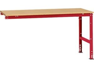 4045916105216 - AU60953003 Arbeits-Anbautisch UNIVERSAL Standard mit Multiplexplatte BxTxH = 1750 x 1000 x 760-870 mm Rubin-Rot