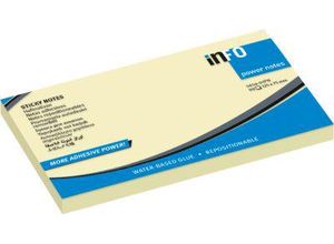 4044355788073 - inFO Power Notes Haftnotizen 125 x 75 mm 100 Blatt pro Block 12 Blöcke blanko gelb