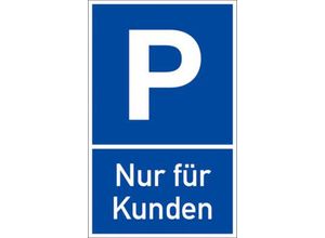 4060081011674 - moedel Parkplatzschild „Nur für Kunden“ für die Wand- und Pfostenmontage L 400 x B 250 mm Aluminium weiß-schwarz-blau