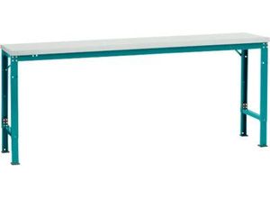 4045916138405 - AU71115021 Arbeits-Grundtisch UNIVERSAL Spezial mit Melaminplatte BxTxH = 2000 x 800 x 722-1022 mm Wasserblau