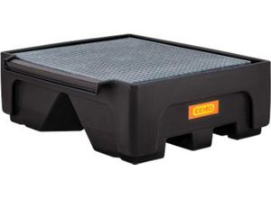 4052886452479 - IBC-Erweiterungswanne 500 1-PE mit Stützkreuz und Stahlgitterrost Volumen 500 l Tragkraft 1500 kg mit Zulassung Polyethylen schwarz