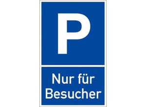 4060081011605 - moedel Parkplatzschild „Nur für Besucher“ für die Wand- und Pfostenmontage L 400 x B 250 mm Aluminium weiß-schwarz-blau