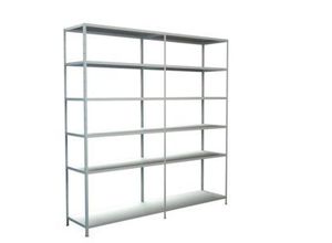 4004514122575 - Steckregal Stecksystem Grund- und Anbauregal Regale Metall weiß 2300x2200x500 mm 12 Böden Gr B H T 220 cm x 230 cm x 50 cm weiß Werkstatt-Regale