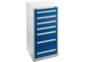 4051273714510 - Select Schubladenschrank SF 70 7 Schübe lichtgrau RAL 7035 enzianblau RAL 5010
