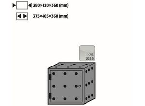4250101138140 - Lagerbox für asecos Sicherheitsschränke der Q30 Q90 und S90 Serie Stahlblech lichtgrau B 380 x T 420 x H 360 mm Türanschlag links
