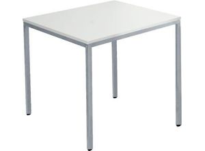 4251898823301 - Pure Stahlrohrtisch Rechteck Quadratrohrfuß B 1200 x T 700 x H 720 mm lichtgrau weißaluminium
