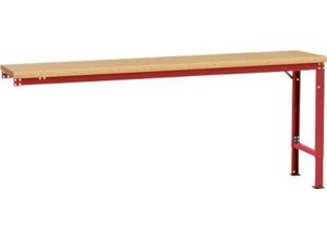 4045916158083 - AU81153003 Arbeits-Anbautisch UNIVERSAL Spezial mit Multiplexplatte BxTxH = 2000 x 800 x 722-1022 mm Rubin-Rot