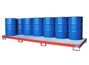 4052462022133 - eurokraft pro Stahl-Auffangwanne Auffangvolumen 335 l für 12 x 200 l Fässer rot