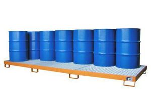 4052462022126 - eurokraft pro Stahl-Auffangwanne Auffangvolumen 335 l für 12 x 200 l Fässer orange