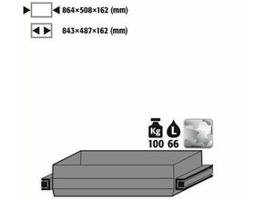 4250101138195 - Auszugswanne Schwerlast für asecos Sicherheitsschränke der Q30 Q90 und S90 Serie Edelstahl 14301 B 864 x T 508 x H 162 mm 66 l bis 100 kg