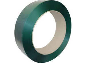 4030198304068 - PET KU Polyesterband L 1200 m x B 155 mm Stärke 09 mm Kern-Ø 406 mm bis 555 kg 100 % Recyclingmaterial grün geprägt