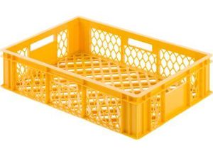 4026698004195 - Euro Box Bäcker- und Cateringkasten (Gläserkasten) lebensmittelecht Inhalt 27 L durchbrochene Version gelb-orange