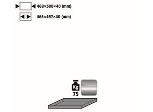 4250101138645 - Fachboden Standard für asecos Sicherheitsschränke der S-30 und K-30 Serie Edelstahl 14301 B 468 x T 500 x H 40 mm bis 75 kg