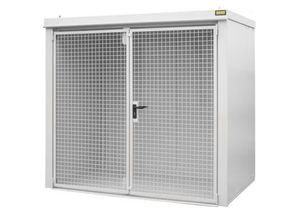 4052462059887 - Gasflaschencontainer BAUER GFC-B M3 B 1570 x T 2425 x H 2265 für 45 Gasflaschen feuerbeständig abschließbar weiß
