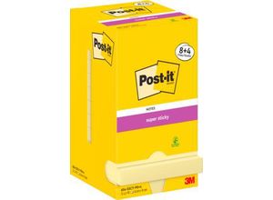 4064035072643 - Super Sticky Post-it 654-SSCY-P8+4 8 Blöcke 90 Blatt je Block je 76 x 76 mm PEFC-zertifiziert cellophanfrei verpackt gelb + 4 Blöcke gratis
