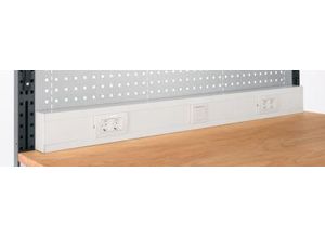 4051273779830 - Energieleiste für AST31 Tischaufbau mit H 1615 mm anschlussfertig 4 x Steckdosen 1 x Schalter B 1880 x T 60 x H 100 mm Kunststoff lichtgrau