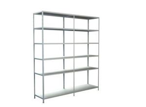 4004514122568 - Steckregal Stecksystem Grund- und Anbauregal Regale Metall weiß 2300x2000x500 mm 12 Böden Gr B H T 200 cm x 230 cm x 50 cm weiß Werkstatt-Regale