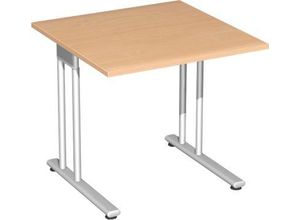 4038933430362 - Schreibtisch PALENQUE C-Fuß Rechteck B 800 x T 800 x H 720 mm Buche