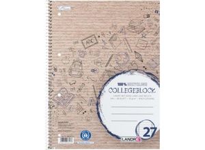 4006144033177 - Collegeblock 400146722 Recycling Schule Lineatur 27   liniert mit Rand innen außen A4 70g beige 80 Blatt 4006144033177 Lan