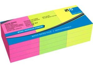 4044355788783 - inFO Power Notes Haftnotizen 50 x 40 mm 80 Blatt pro Block 12 Blöcke 3 Farben